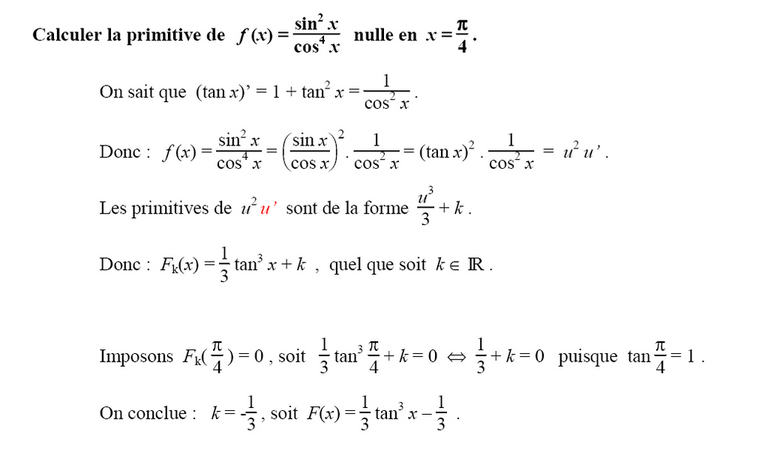 TS - CS 27 - Primitives - Fonctions Trigonométriques (4)
