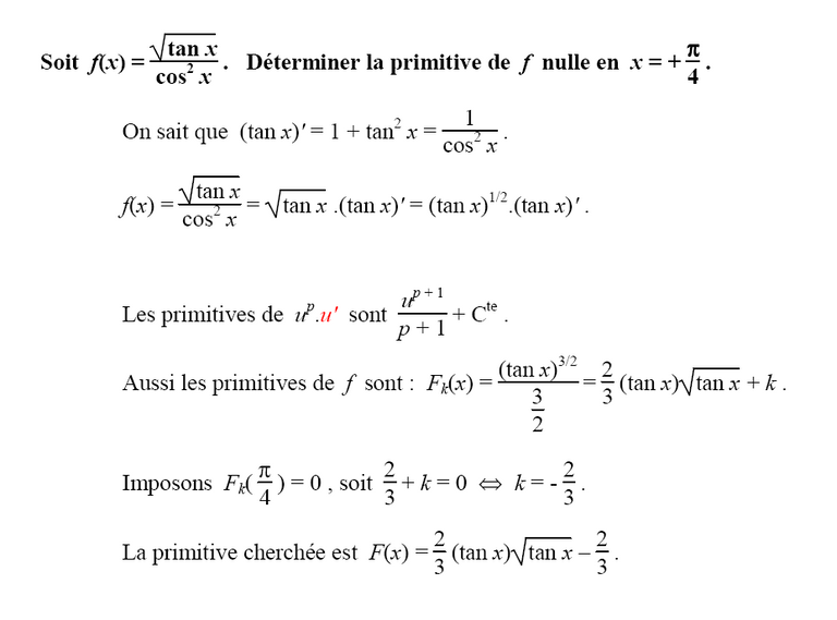 TS - CS 27 - Primitives - Fonctions Trigonométriques (4)